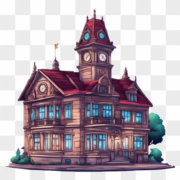 Download Historic Clock Tower Building Cartoons Online - Creative Fabrica