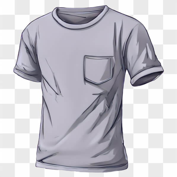 Download Plain Grey T-Shirt with Pocket Cartoons Online - Creative Fabrica