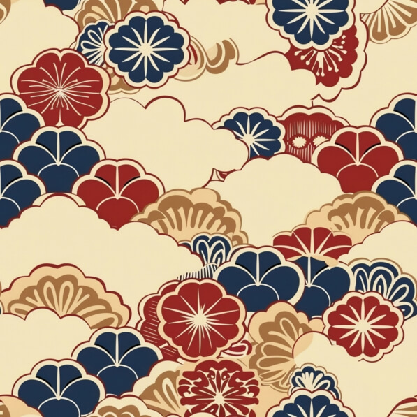 Download Japanese Pattern Design with Flowers and Clouds Patterns ...
