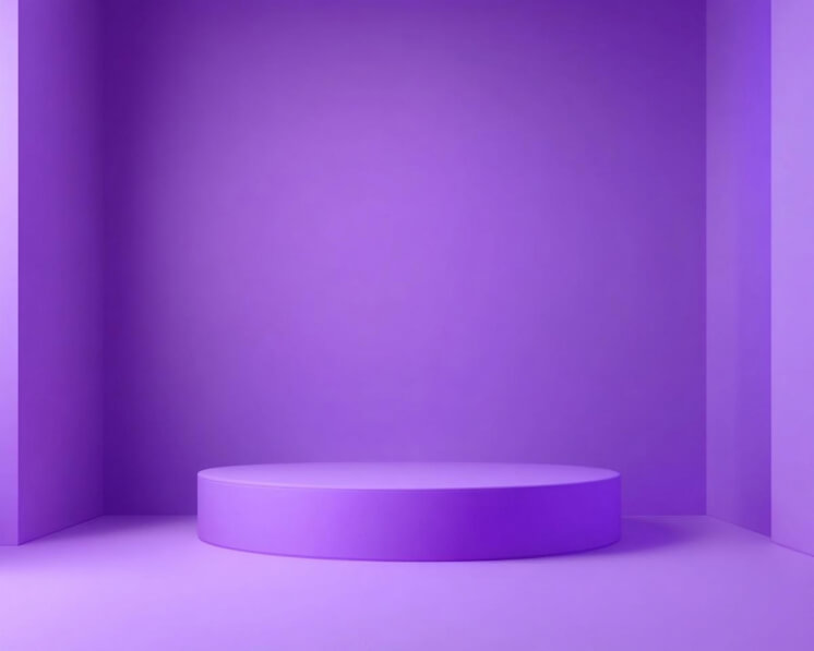 Download Minimalist Purple Room with Circular Platform Backgrounds ...