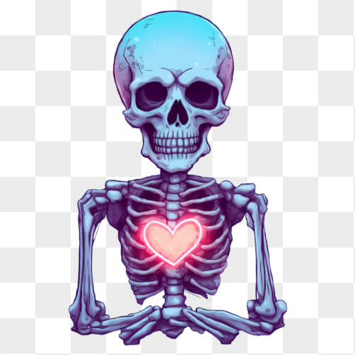 Download Stylized Skeleton with Glowing Blue Eyes Cartoons Online ...
