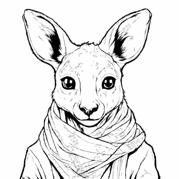 Download Anthropomorphic Kangaroo Illustration Coloring pages Online ...