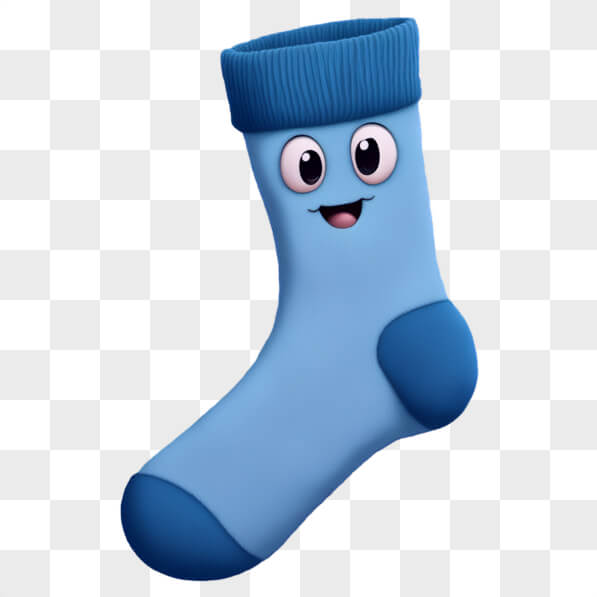 Descarga Personaje de calcetín azul de dibujos animados con sonrisa ...
