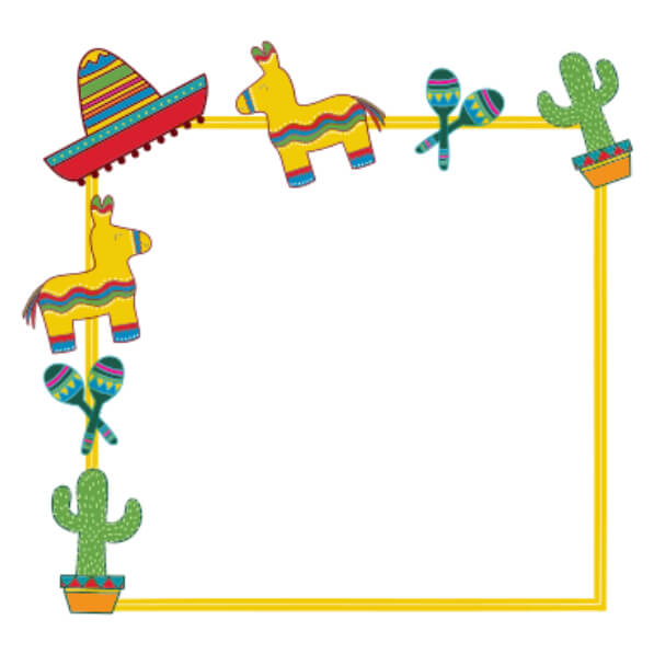 Download Colorful Mexican-themed border for festive celebrations Frames ...