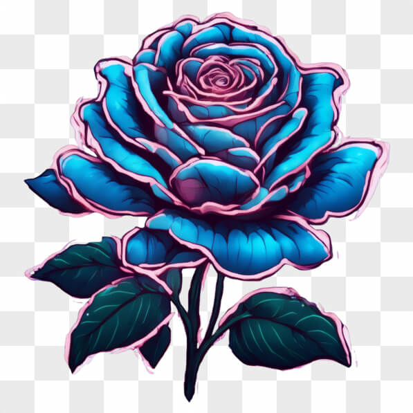 Download Stylized Blue Rose Cartoons Online - Creative Fabrica
