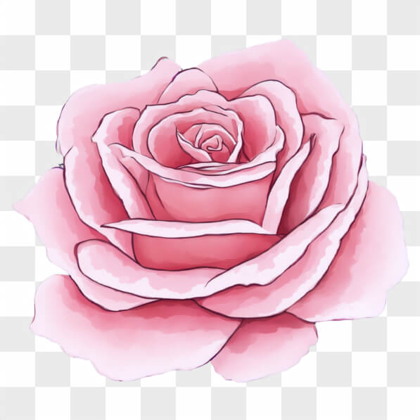 Download Illustration of a Pink Rose Cartoons Online - Creative Fabrica