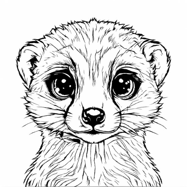 Download Cute Animal Line Drawing Coloring pages Online - Creative Fabrica