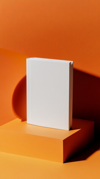 Download Minimalistic White Book on Orange Background Mockups Online ...