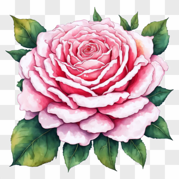 Download Illustrated Pink Rose in Full Bloom Cartoons Online - Creative ...
