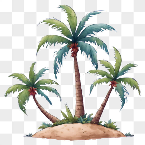 Download Tropische Palmbomen op Zand Eiland Cartoons online op Creative ...