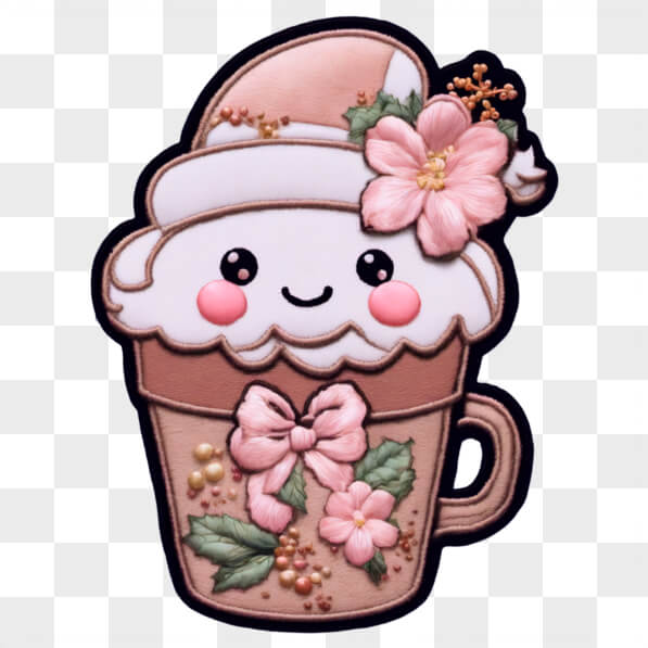 Download Kawaii Cupcake Illustration with Floral Embellishments Kawaii ...