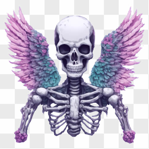Download Stylized Skeleton with Glowing Blue Eyes Cartoons Online ...