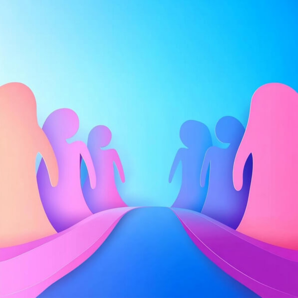 Download Stylized Human Figures on a Pathway Backgrounds Online ...