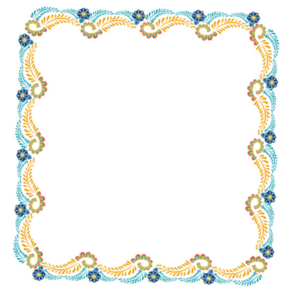 Descarga Borde decorativo colorido con patrones florales Marcos En ...