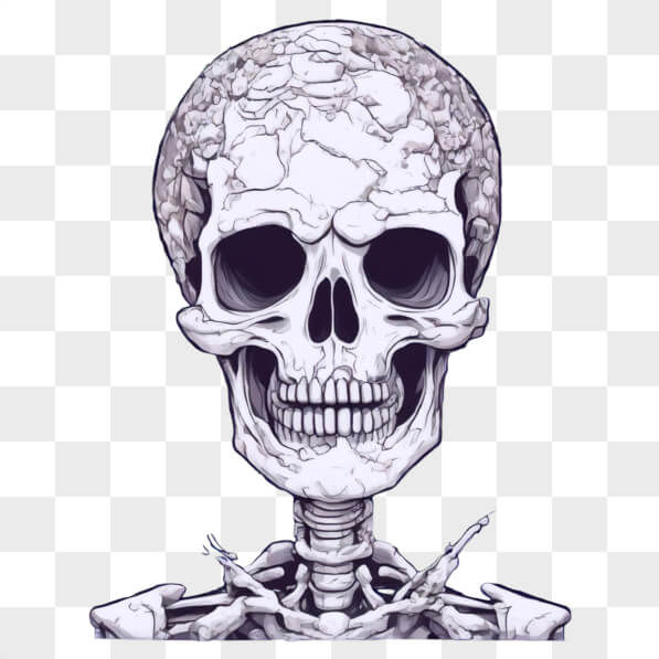Download Artistic Representation of a Human Skull and Skeleton Cartoons ...