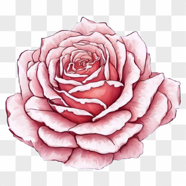Download Detailed Pink Rose in Full Bloom Cartoons Online - Creative ...