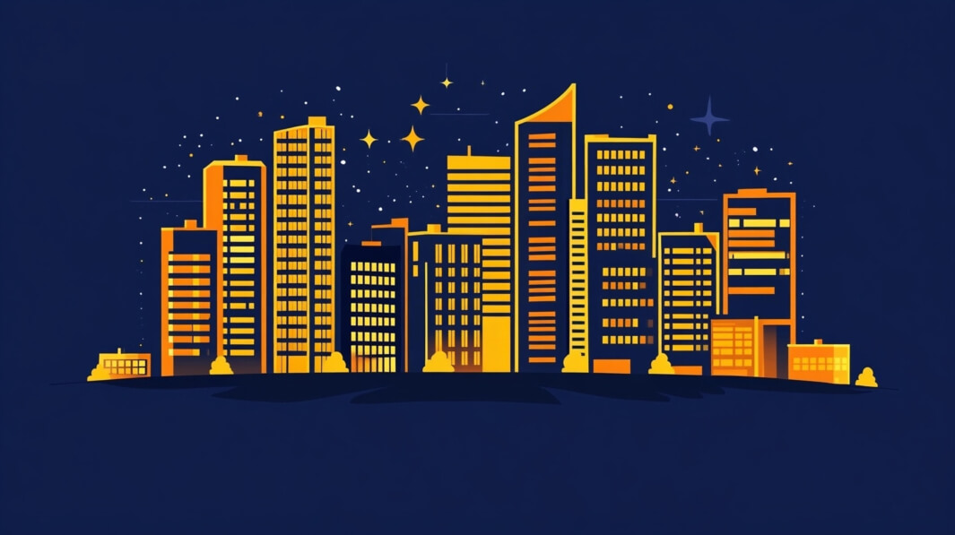 Download Stylized Night City Skyline Backgrounds Online - Creative Fabrica