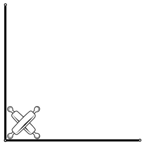 Download Crossed Rolling Pins in a Minimalist Design Borders & Corners ...