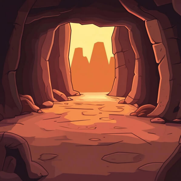 Baixe Entrada da caverna com fundo iluminado Backgrounds - Creative Fabrica