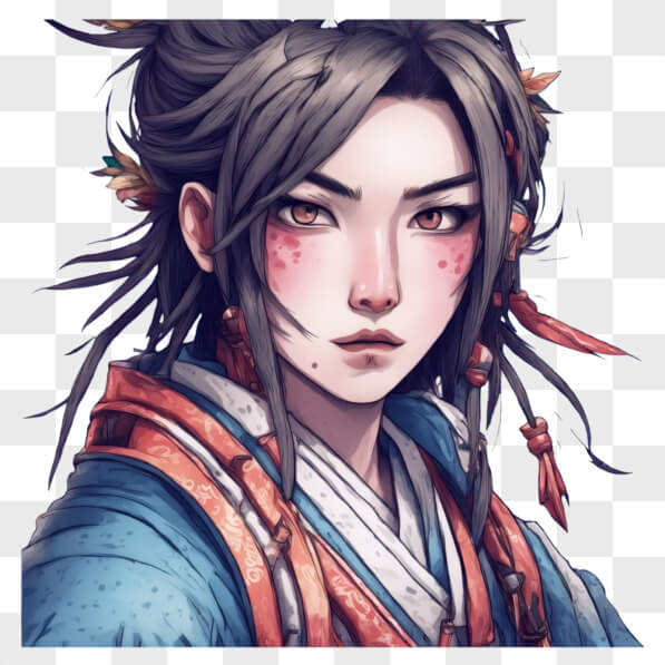 Descarga Retrato de personaje con vestimenta tradicional Cartoons En Línea - Creative Fabrica