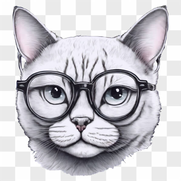 Download Whimsical Cat Wearing Glasses Cartoons Online - Creative Fabrica