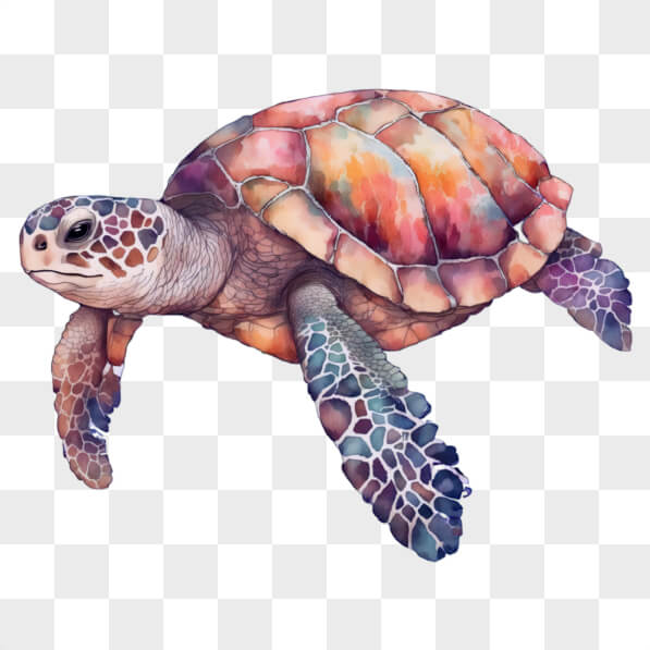 Download Artistic Illustration of a Sea Turtle Cartoons Online ...