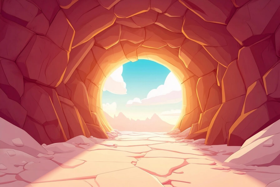 Baixe Entrada da Caverna com Luz do Sol e Céu Azul Backgrounds ...