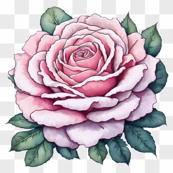 Download Detailed Pink Rose in Bloom Cartoons Online - Creative Fabrica