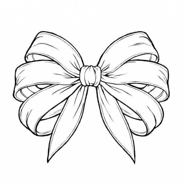 Télécharger Dessin en ligne de nœud de ruban décoratif Pages de ...