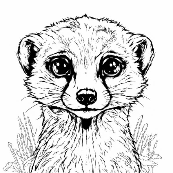 Descarga Ilustración de suricata encantadora Páginas para colorear En ...