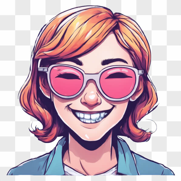 Scarica Persona allegra con occhiali da sole rosa Cartoni animati ...