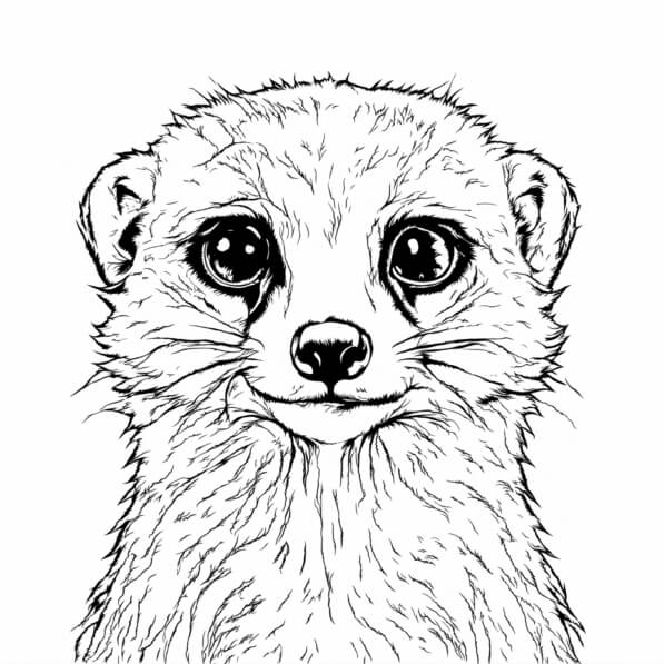 Download Illustration of a Meerkat Coloring pages Online - Creative Fabrica