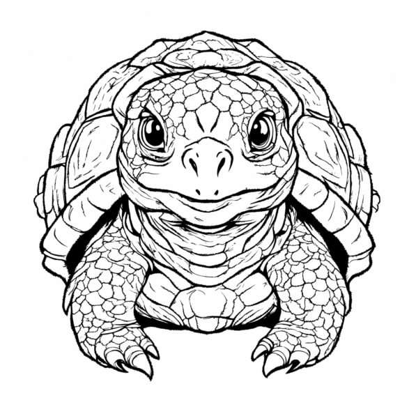 Download Line Drawing of a Tortoise Coloring pages Online - Creative ...