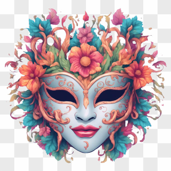 Download Colorful Floral Mask Cartoons Online - Creative Fabrica
