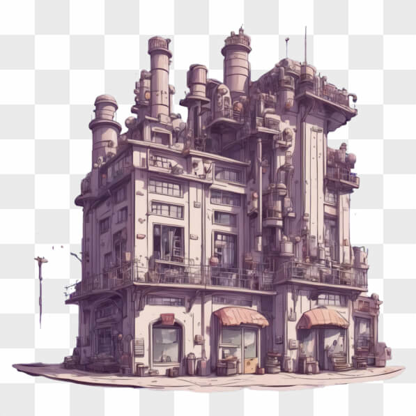 Download Industrial Building with Complex Machinery Cartoons Online ...