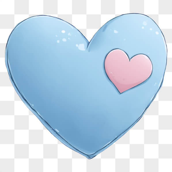 Descarga Corazón Azul con Corazón Rosa Cartoons En Línea - Creative Fabrica