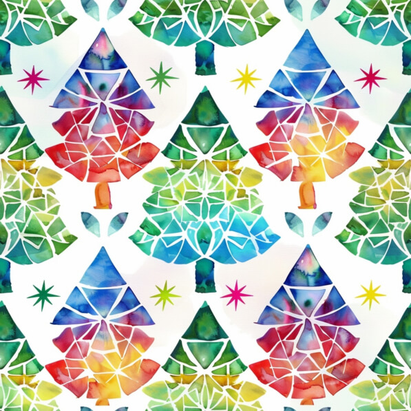 Scarica Motivo Colorato di Alberi di Natale in Acquerello Patterns ...