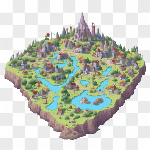 Download Whimsical Illustrated Map of a Village Cartoons Online ...