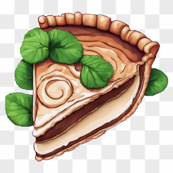 Download Delicious Pie Slice with Mint Leaves Cartoons Online ...