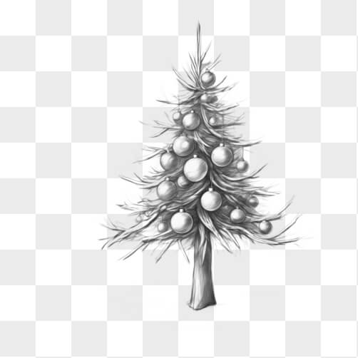 Download Pencil Sketch of a Christmas Tree Sketches Online - Creative ...