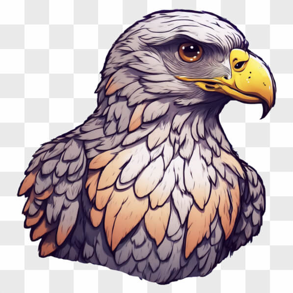 Baixe Falcão Ilustrado com Penas Detalhadas Cartoons - Creative Fabrica