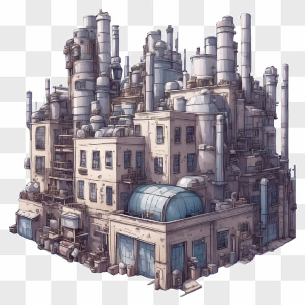 Download Intricate Industrial Complex Cartoons Online - Creative Fabrica