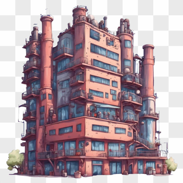 Download Futuristic Industrial Building Cartoons Online - Creative Fabrica