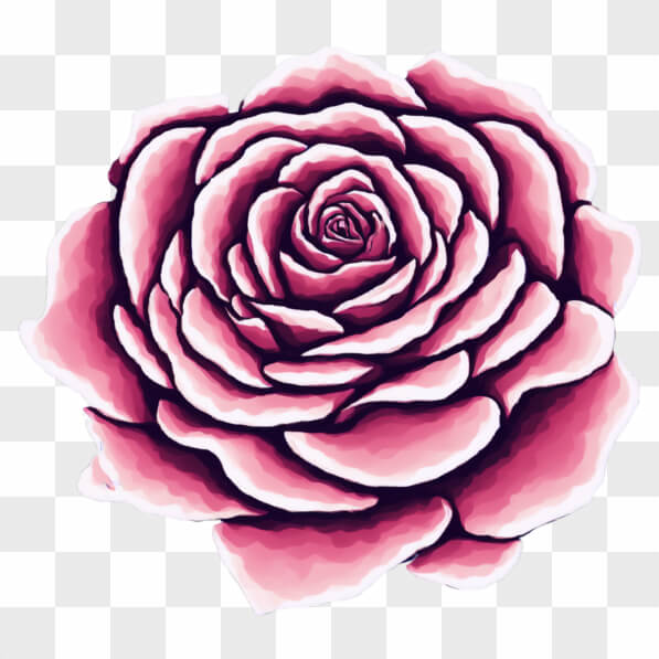 Download Illustrated Rose in Shades of Pink and White Cartoons Online ...