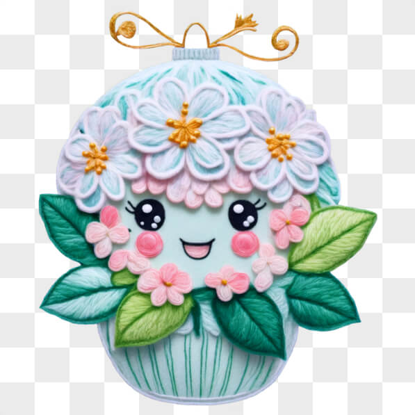 Download Kawaii Flower Pot Character with Flowers and Leaves Kawaii ...