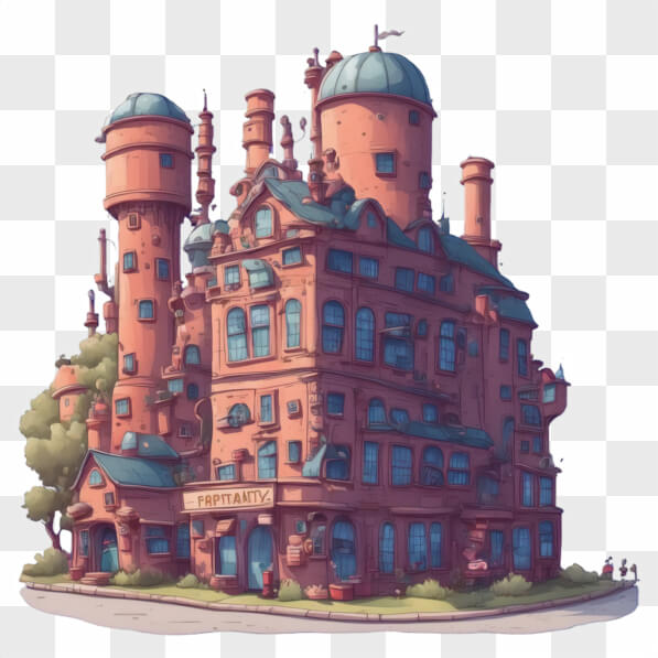 Download Whimsical Building with Towers and Domes Cartoons Online ...