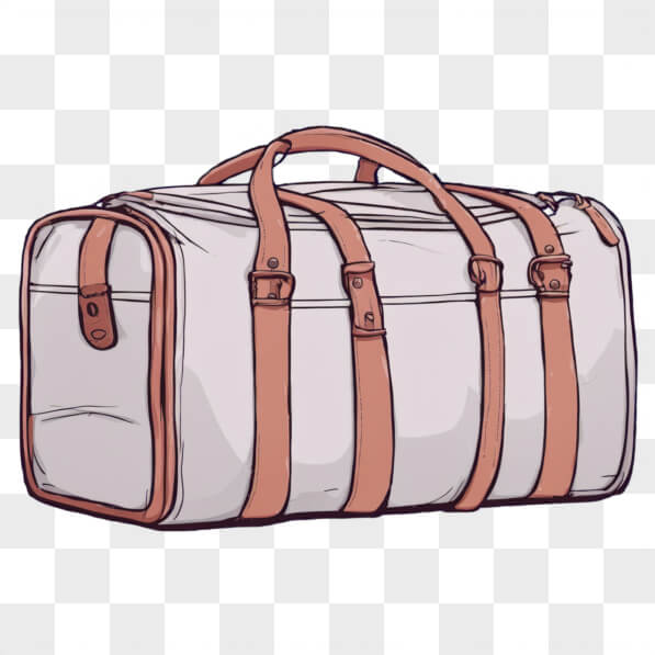 Download Stijlvolle Duffel Bag met Leren Handvatten Cartoons online op ...