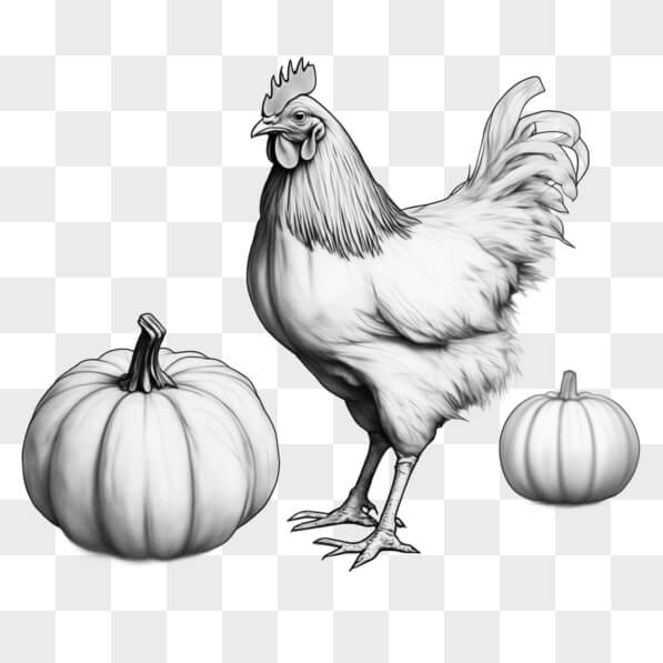 Download Chicken and Pumpkins Sketches Online - Creative Fabrica