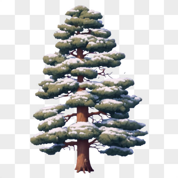 Download Stylized Tree with Snow Cartoons Online - Creative Fabrica