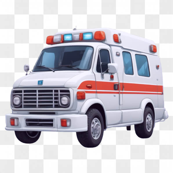 Download Ambulance with Emergency Lights Cartoons Online - Creative Fabrica